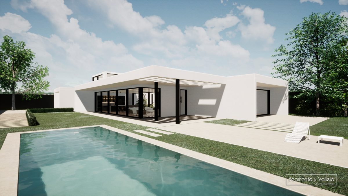 Proyecto de vivienda passivhaus Casa de los dos patios, en el Zorongo